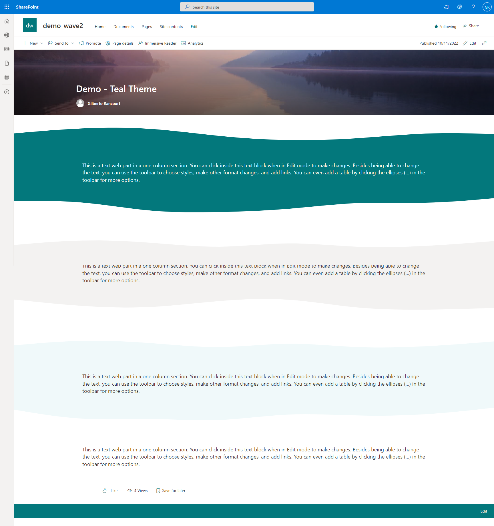 Add style to your SharePoint Online pages (Waves) - COLLAB2G